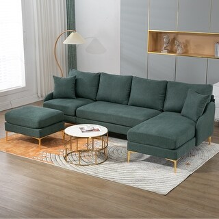 Modern U-Shaped 4-Seat Reversible Sectional Sofa, can be configured for ...