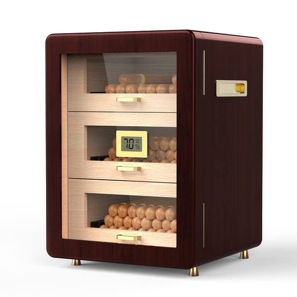 150 Count Cigar Humidor Cabinet Large Storage Cigar Box Countertop ...