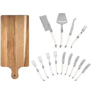 French Home 14-Piece Laguiole Charcuterie Set with Wood Serving Board ...