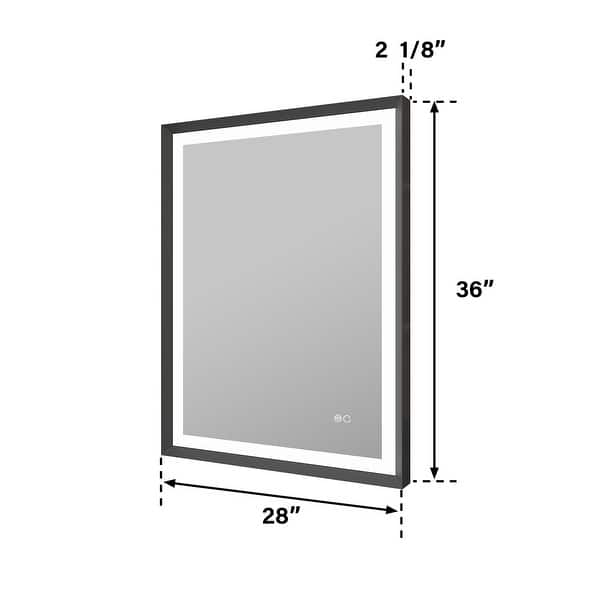 Wall Mounted Back Light Bathroom Framed LED Mirror Anti- Fog With ...