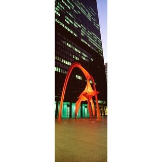 Buildings Lit Up At Night Flamingo Sculputure Alexander Calder Federal ...