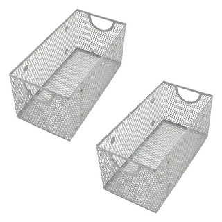 Ybm Home Wire Mesh Open Bin Shelf Storage Basket Kitchen Pantry ...