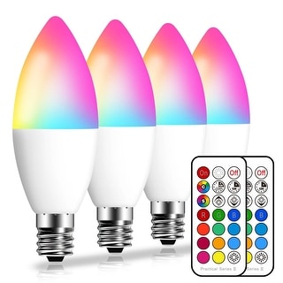 E12 LED Candelabra Light Bulbs - Color Changing Candle, B11 40W, 450 ...