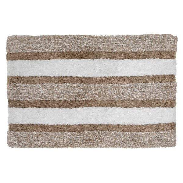 Microfibre Striped Bath Mat (Taupe) (20 X 32) - Bed Bath & Beyond ...