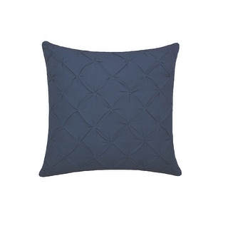 18" x 18" Diamond Tuck Navy Solid Woven Square Throw Pillow - Bed Bath ...