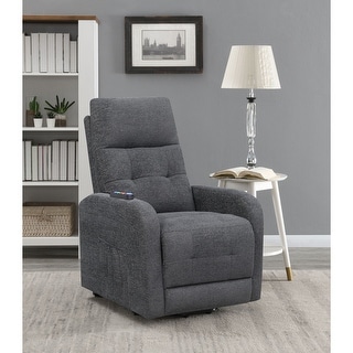 Modern Versatile Power Lift Recliner Chair - Soft Charcoal Fabric ...