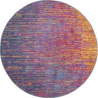 4' Round Rainbow Abstract Striations Area Rug - 3'6" - Bed Bath ...