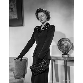 Myrna Loy Posed in Long Sleeve Blouse with Gloves Photo Print - Bed ...