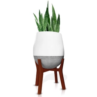Planter with Stand, 16 inch high Planter Included, Modern Texture Pot ...
