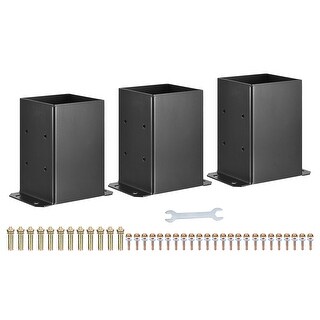 4x4" Post Base Black Powder Coated Post Brackets for Deck Railing - Bed ...