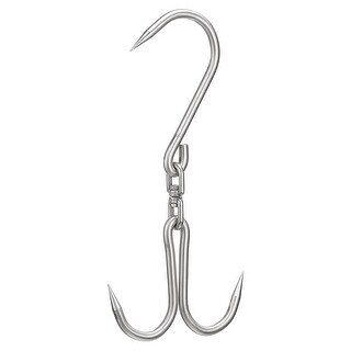 12.8" Double Meat Hooks, 0.39" Thickness Stainless Steel Swivel Meat ...