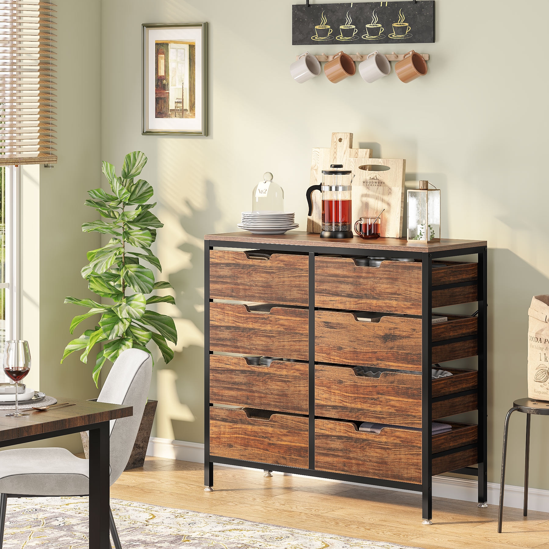 38.6 Tall Wooden Chest of Drawers Industrial 8 Drawer Chest Storage On Sale Bed Bath Beyond 36830558