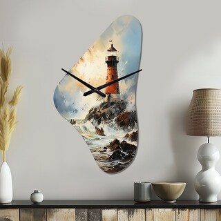 Vintage Lighthouses Guiding Light I - Lighthouses Wall Clock in ...