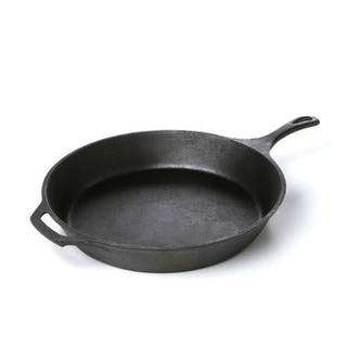 Pre-Seasoned Cast Iron 14-inch Round Skillet - 14" W x 14" D - Bed Bath ...