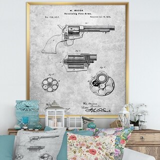 Designart "PP1119-Slate US Firearms Single Action Army Revolver Patent ...