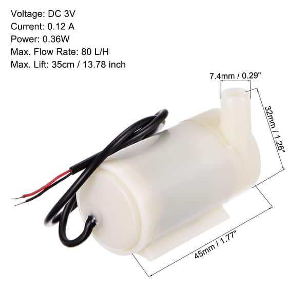 Micro Submersible Mini Water Pump DC 3V Horizontal Style for Plant ...
