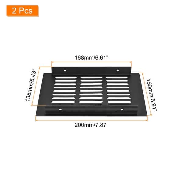 2pcs Rectangle Ventilation Grille Aluminum Alloy Mesh Air Vent Cover ...