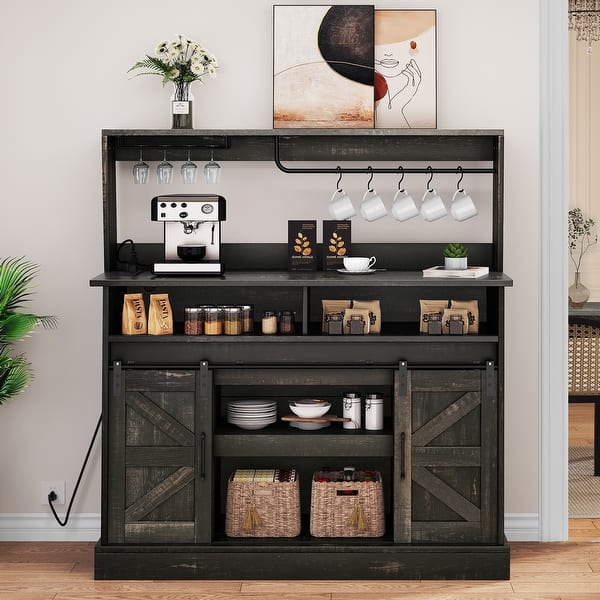rustic gray buffet cabinet