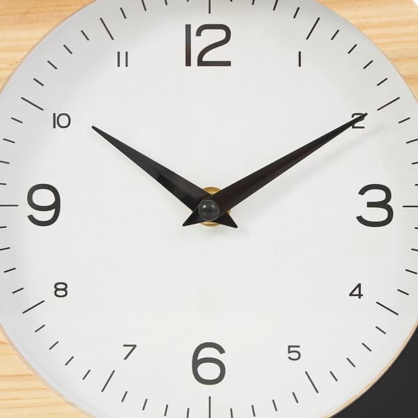 Light Brown Wood Round Abstract Clock - On Sale - Bed Bath & Beyond ...