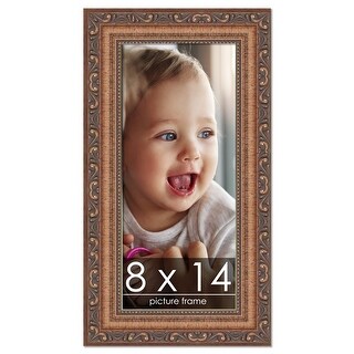 8x14 Traditional Antique Gold Complete Wood Picture Frame with UV ...