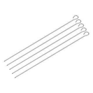 Stainless Steel Barbecue Skewers, 15" Reusable Cooking Needles Stick ...