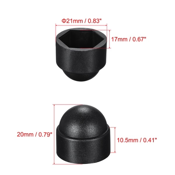 Plastic Dome Bolt Nut Protection Cap M10 / 17mm Hex Screw Cover Black ...