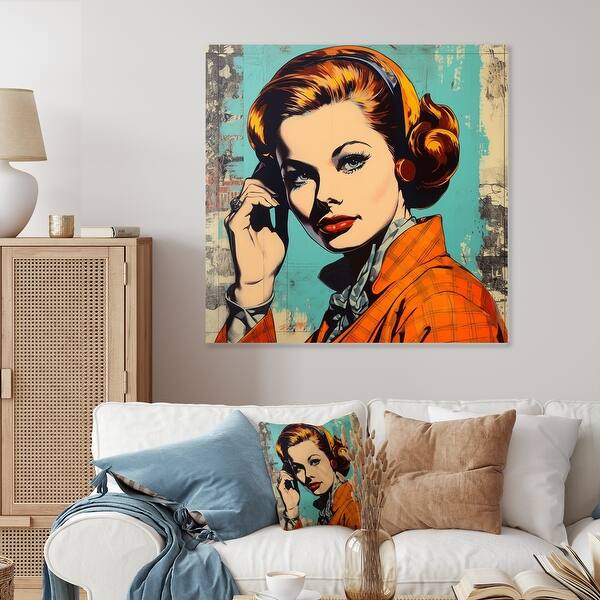 Designart "1950S Pop Art Woman Portrait I" Celebrity Large Metal Prints ...