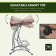 Patio Swing Glider with Adjustable Canopy,and Steel Frame for Garden,3 ...