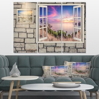 Designart "Window to Beautiful Stretch of Land" Modern Landscape Wall ...