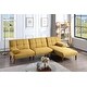 Mustard Color Polyfiber Sectional Sofa Set Living Room Furniture Solid ...