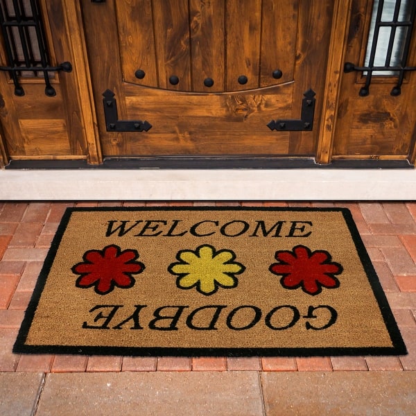 George Towne Living-OVERSIZED-24x36 Outdoor Coir Mat-Welcome Goodbye ...