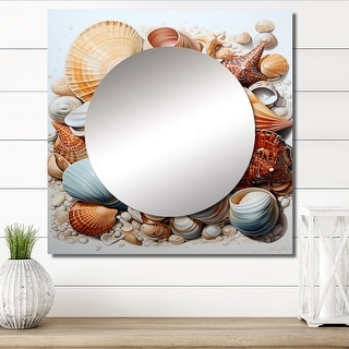 Designart "Beach Photo Seashell Beauty III" Coastal Animal Wall Mirror ...