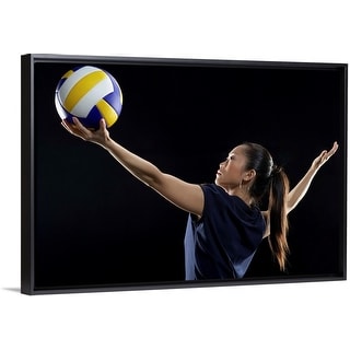"Female volleyball player" Black Float Frame Canvas Art - Bed Bath ...
