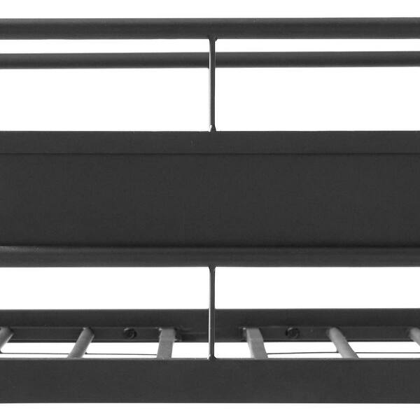 Black Contemporary Metal Tube Full XL over Queen Bunk Bed - Side Double ...