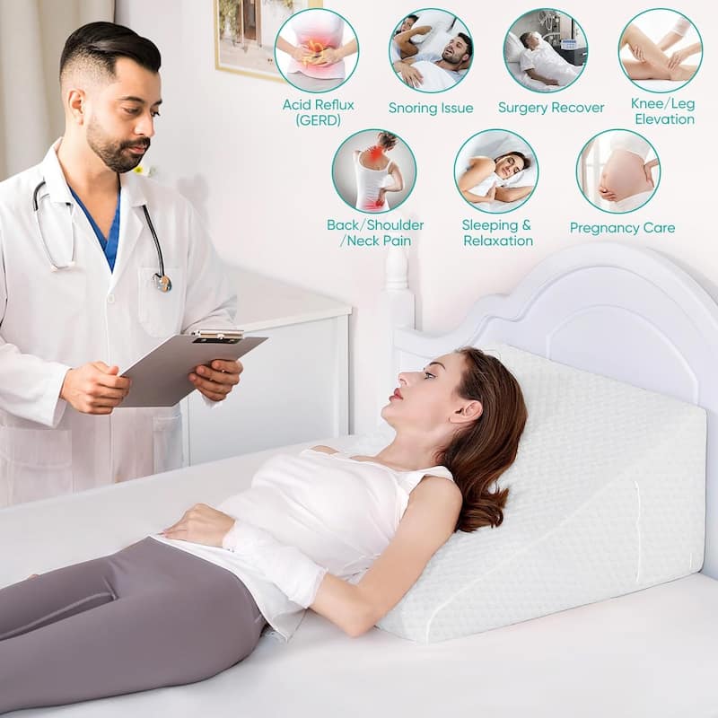 Wedge Pillow for After Surgery Premium 12" Bed Wedge Pillow for ...
