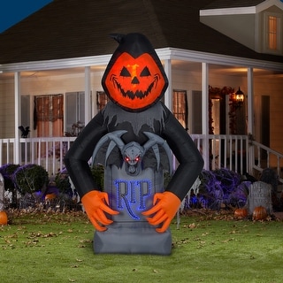 LightShow Airblown Inflatable Pumpkin Reaper w/ Fire & Ice Technology ...