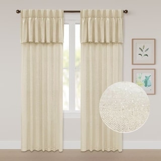 Sparkle Linen Back Tab with Attached Valance Pair - Bed Bath & Beyond ...