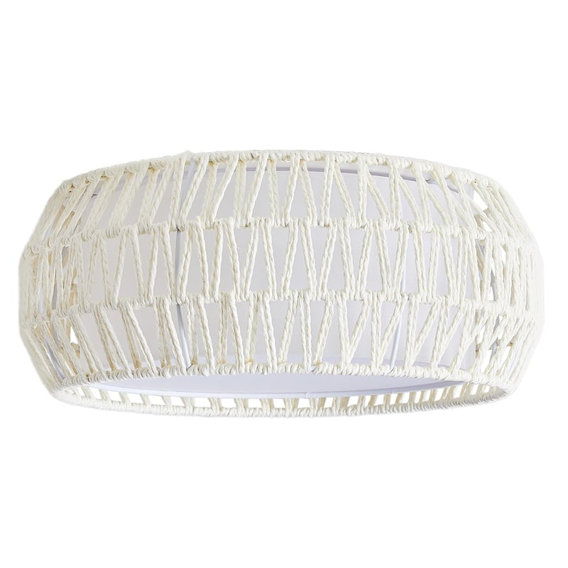 MLiAN 15.7" 3-Light Indoor Rope Flush Mount Ceiling Light - Bed Bath ...