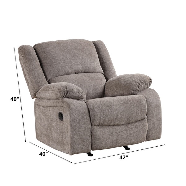 Chasel 3-Piece Mocha Chenille Manual Reclining Sofa Set - Bed Bath ...