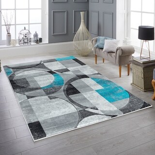 Geometric Shapes Modern Hand-Carved Soft Living Room Area Rug - Bed ...