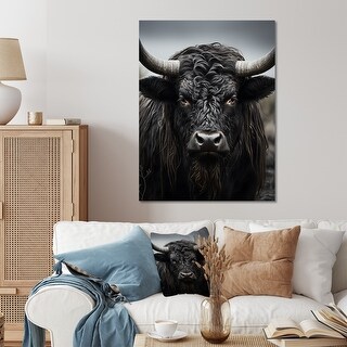 Designart "Cattle Majestic Horns" Cattle Metal Wall Art Living Room ...