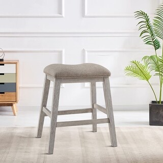 Fabric Upholstered Stool with Angled Legs, Set of 2, Beige - Bed Bath ...