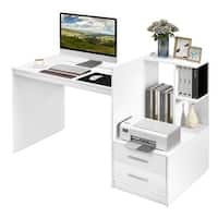 Costway Extendable Computer Desk Reversible Home Office Desk Study ...