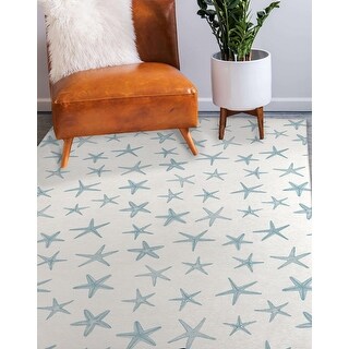 STARFISH LIGHT BLUE Area Rug By Becky Bailey - Bed Bath & Beyond - 39109639