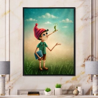 Designart "Pinocchio With Long Nose Fairy Tale Character" Children's ...