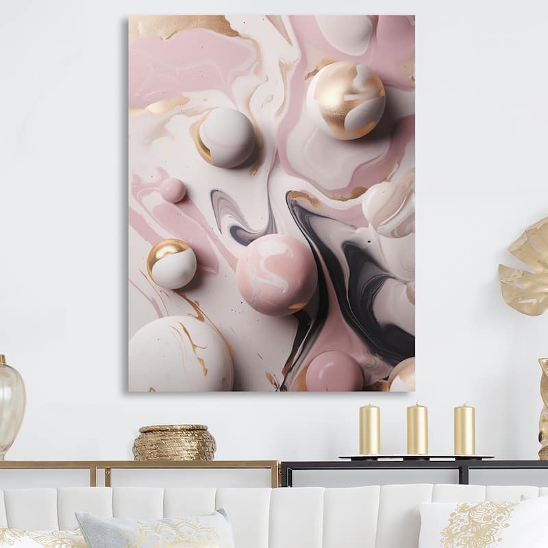 Designart "Solid Marble Paint Artwork I" Abstract Marble Metal Wall Art ...