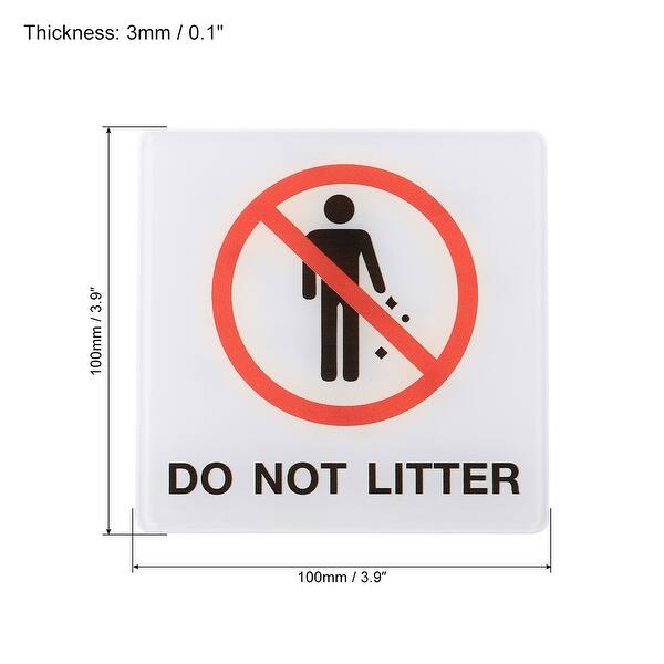 Do Not Littering Sign Adhesive Indoor Outdoor Wall Mount Sticker ...