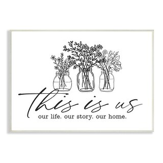 Stupell This Is Us Family Cottage Florals Herbs Bouquet Wood Wall Art ...