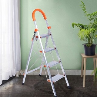 4 Step Ladder Folding Stepladder Aluminum Lightweight 330 lb Capacity ...