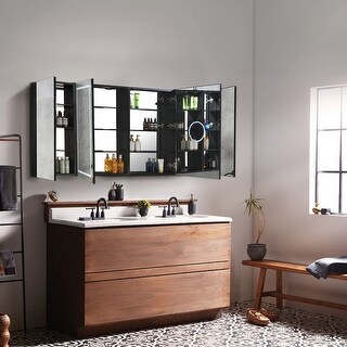 LED Lighted Bathroom Medicine Cabinet with Mirror - 84x36 - Bed Bath ...